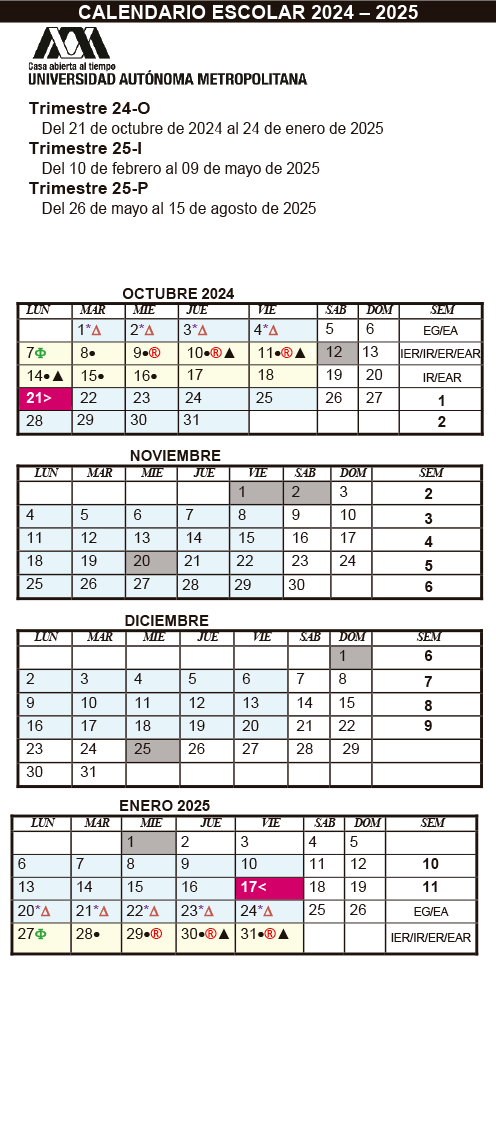 Calendario UAM